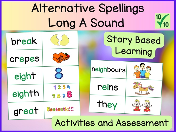 Long A Phonics Activities - Alternative Letter Patterns - Spelling ...