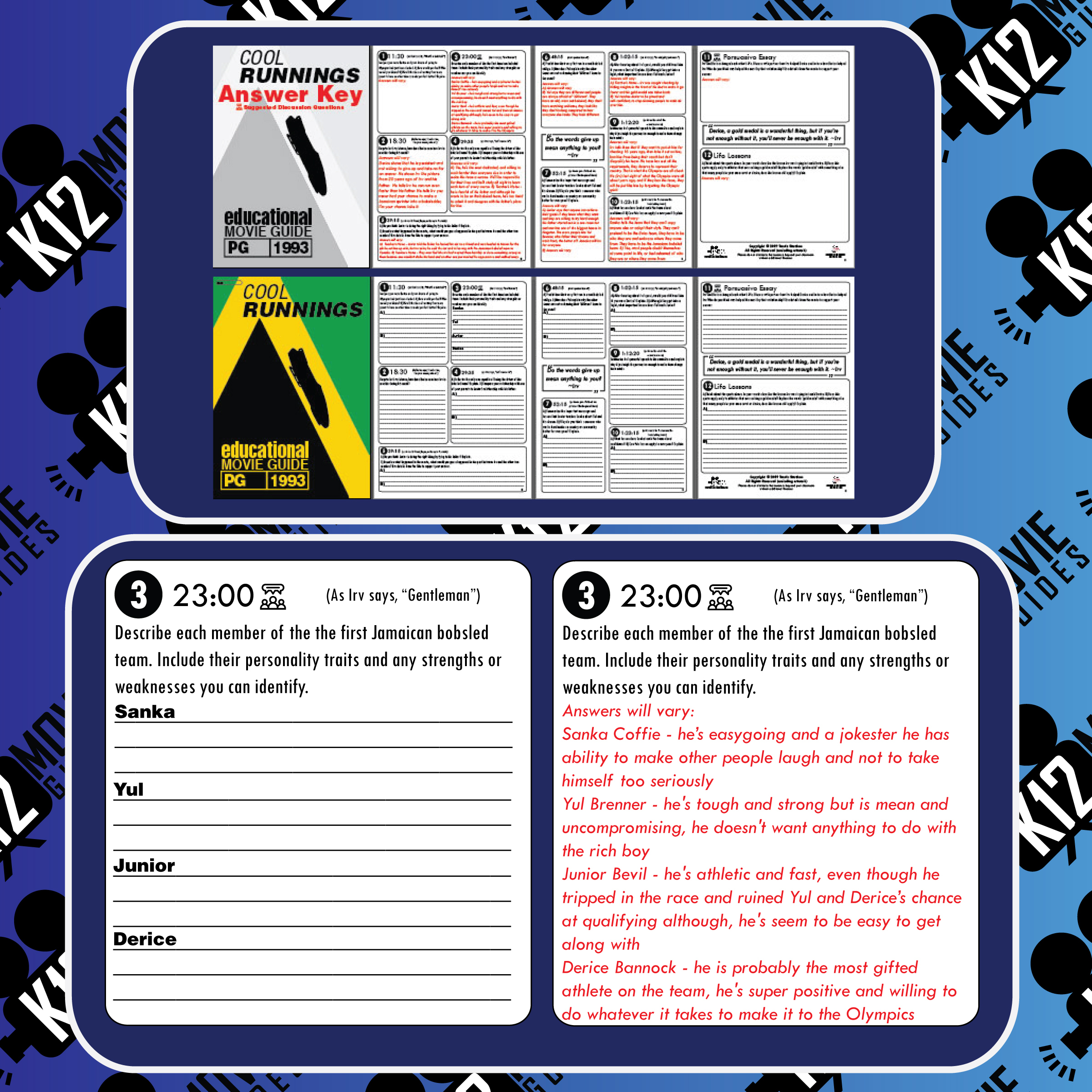 Cool Runnings Movie Guide | Questions | Worksheet (PG - 1993 ...