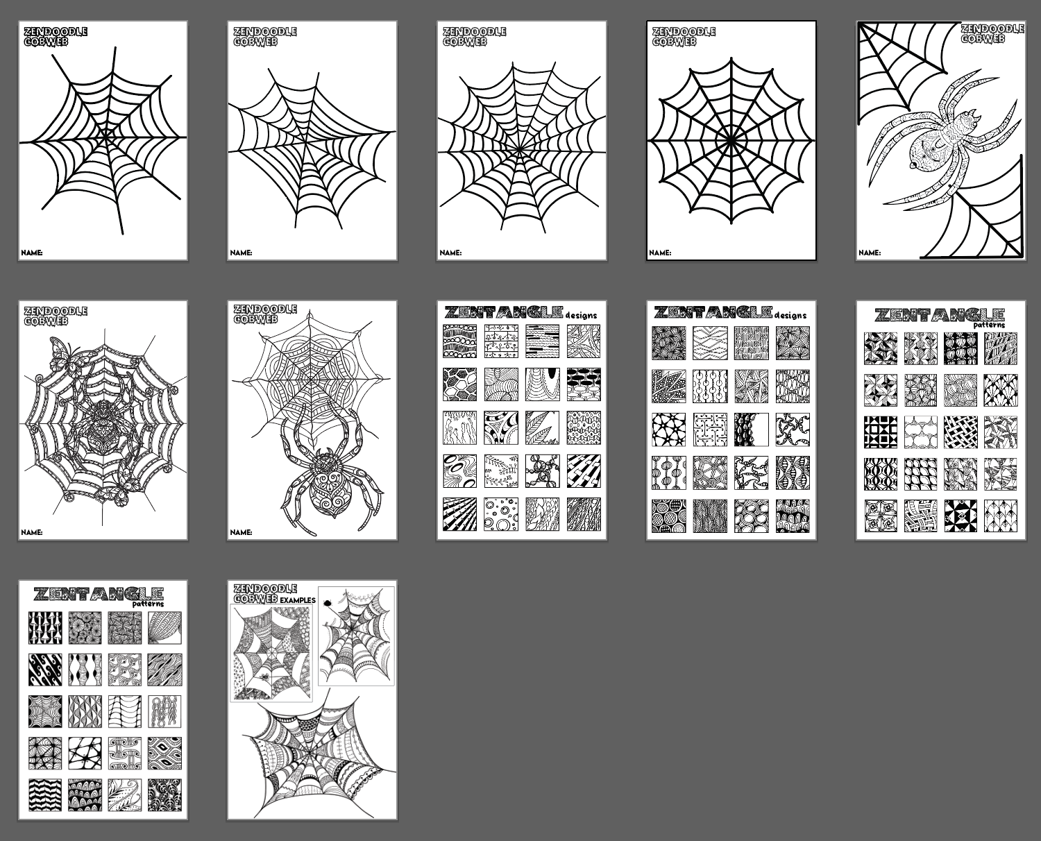 Spooky Zendoodle Spider Webs – Halloween Zentangle Art Activity ...