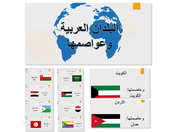 22 Arab countries and their capital cities: PPT lessons | Teaching ...