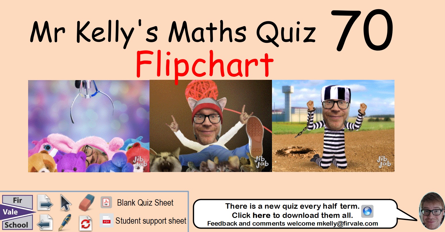 Mr Kelly's Fun Maths Reward Quiz 70 | Teaching Resources