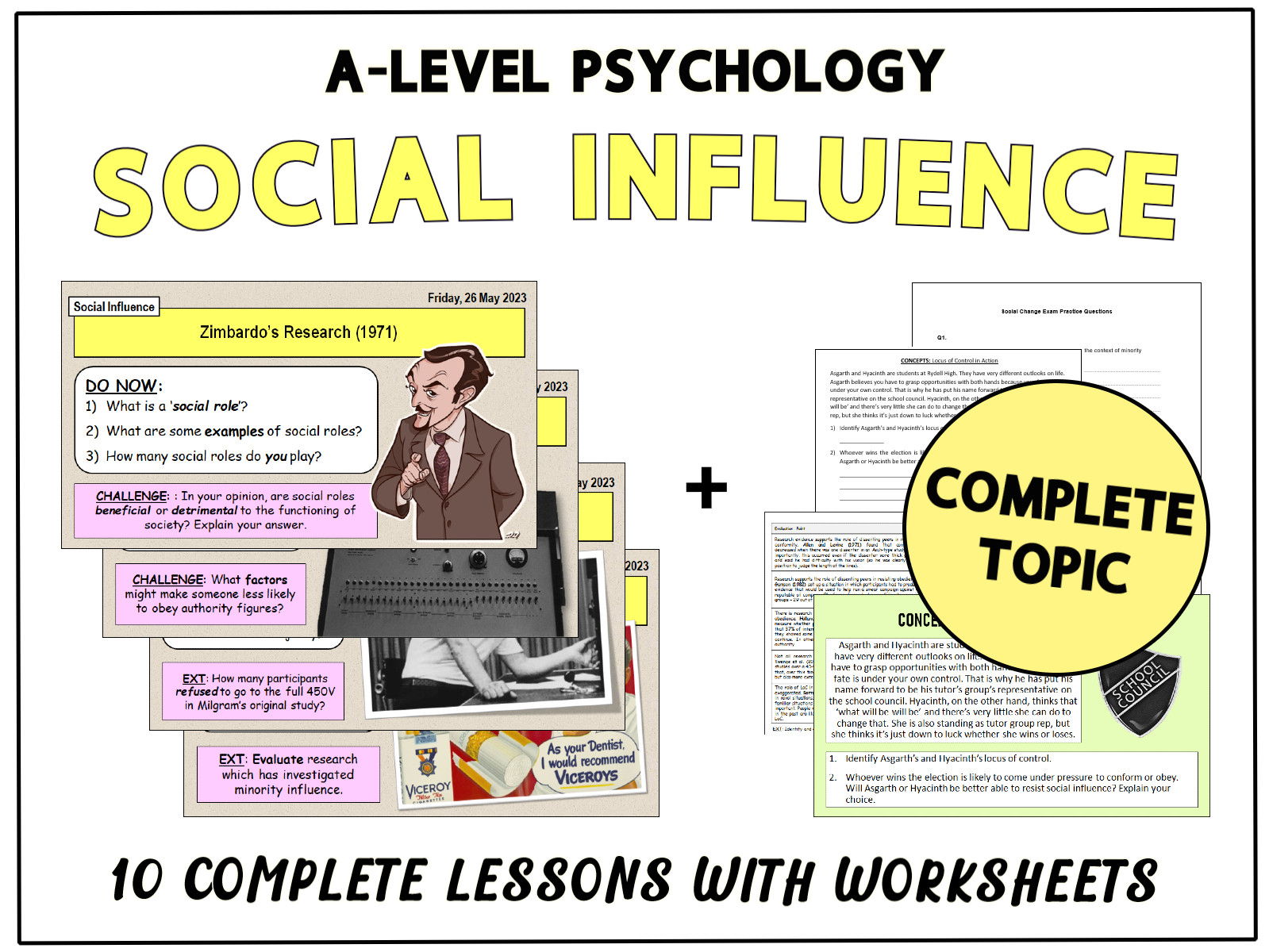 A-LEVEL PSYCHOLOGY - SOCIAL INFLUENCE TOPIC [COMPLETE TOPIC] | Teaching ...