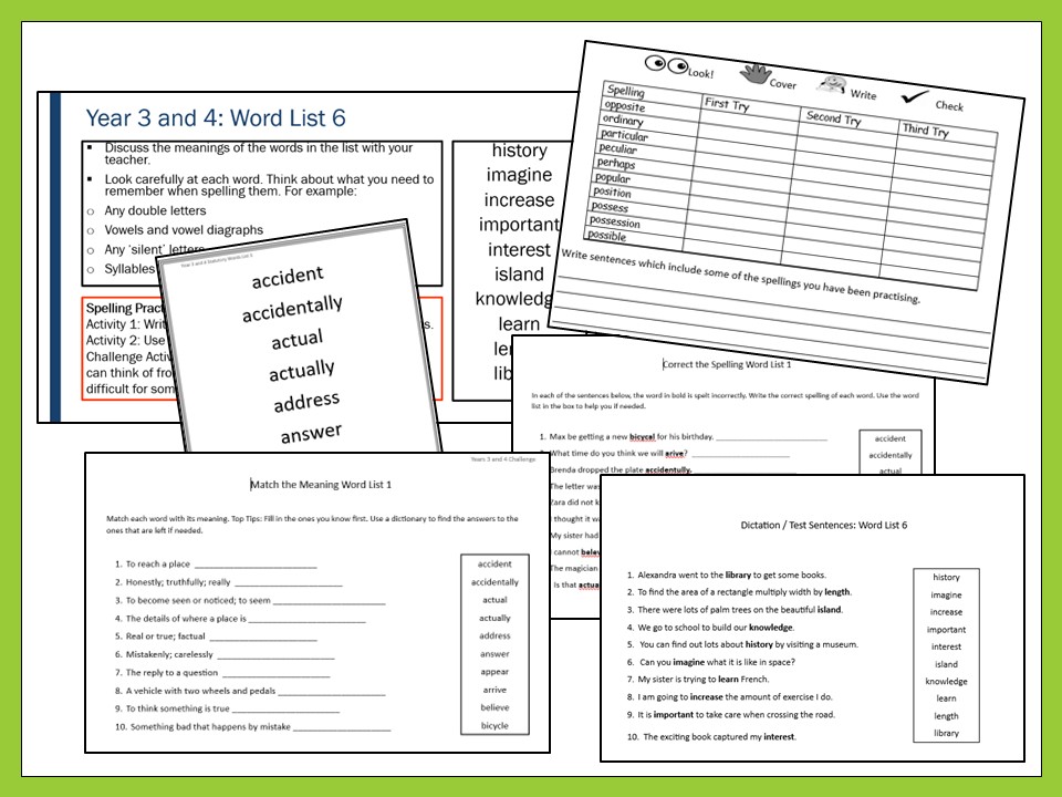 Year 3 and 4 Statutory Words Spelling Pack | Teaching Resources
