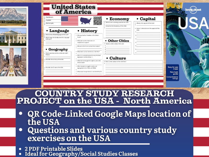 Country Study Research Project - USA - Social Studies Report - North ...
