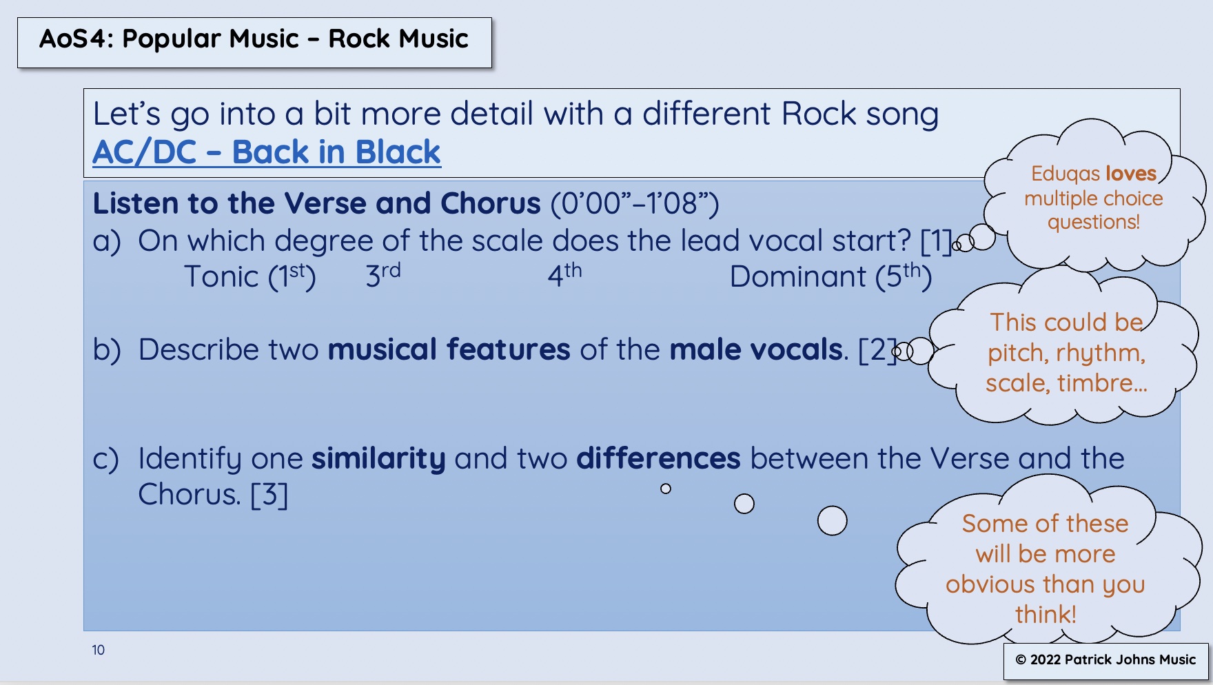 Eduqas GCSE Music - ROCK MUSIC (AoS4: Popular Music) - PPT and Workbook ...