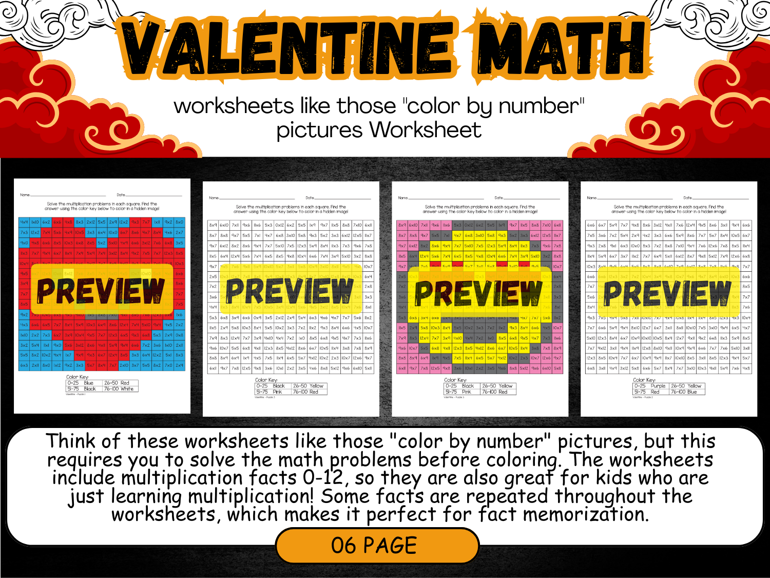 VALENTINE MULTIPLICATION WORKSHEETS | Teaching Resources