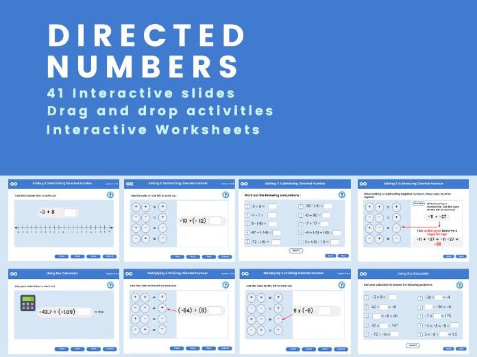 Directed Numbers - Year 7, (US 6th grade) | Teaching Resources
