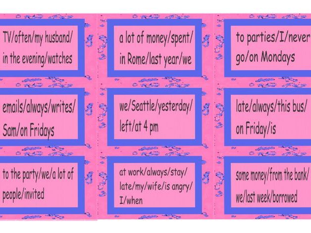 Word Order Legal Size Text Card Game | Teaching Resources