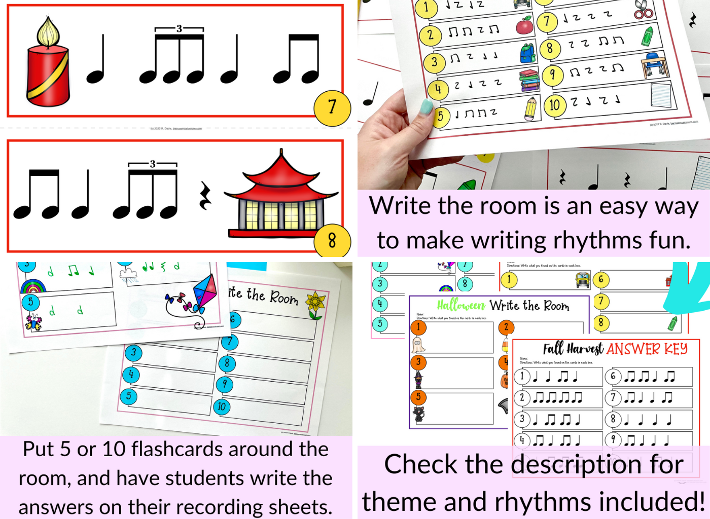 Lunar New Year Triplet Write the Room for Music Rhythm | Teaching Resources