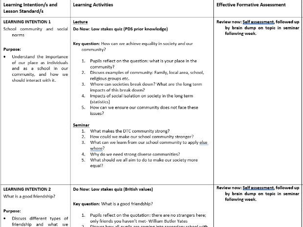 Year 7 PSHE Scheme of work | Teaching Resources