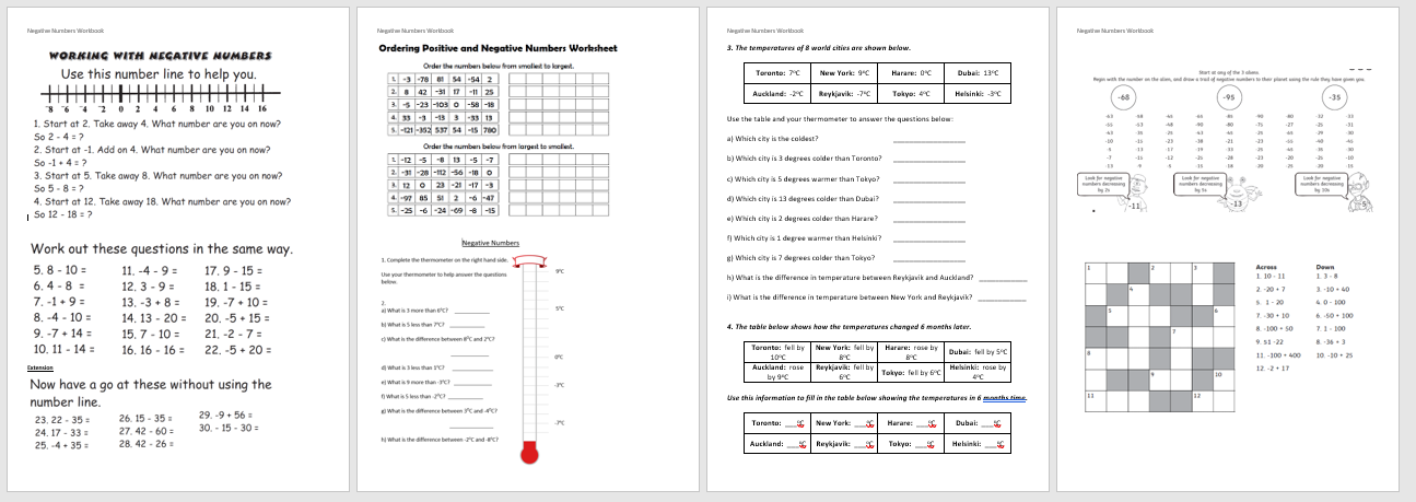 Negative Numbers - A unit of Work | Teaching Resources