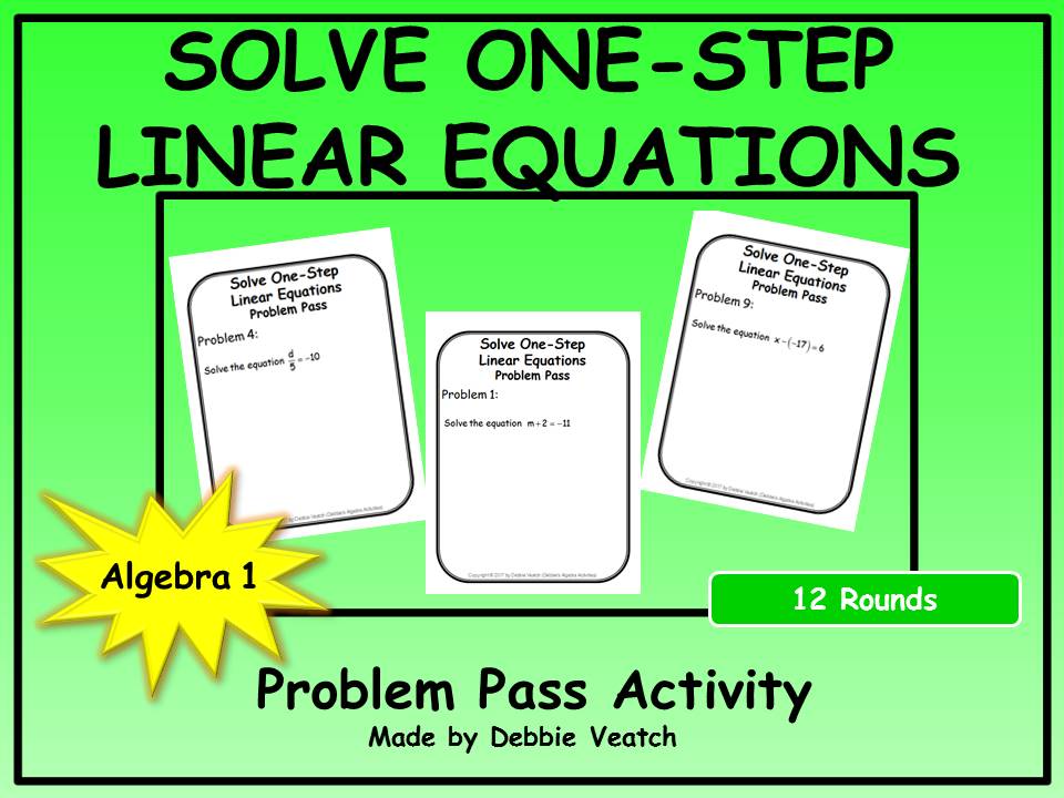 Solving Algebraic Equations Activity - Tessshebaylo