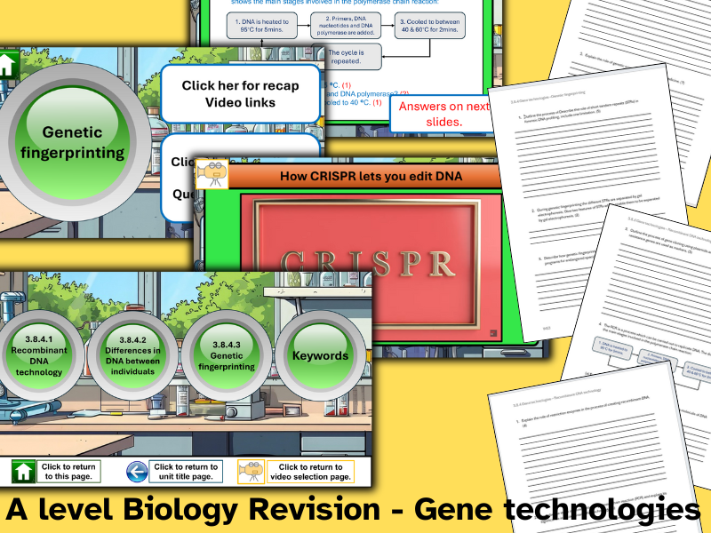 Topic 8: Revision (Gene Technologies (part 2)) | Teaching Resources