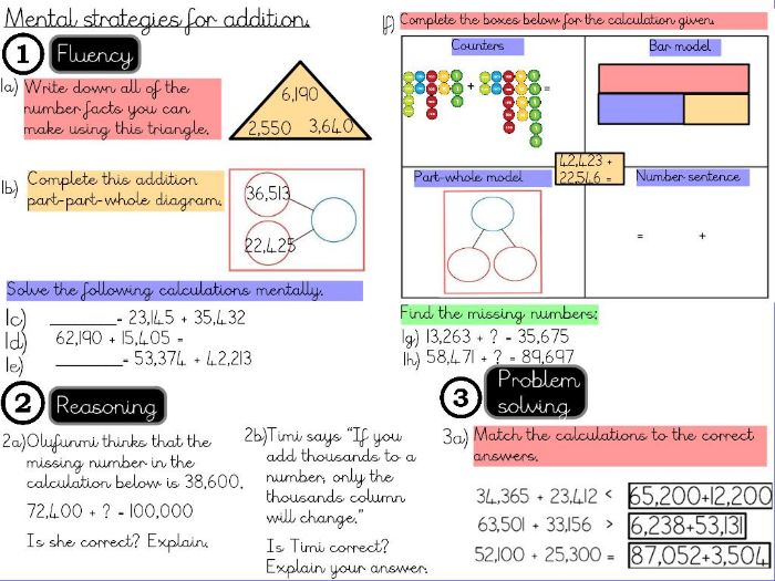Addition And Subtraction Mental Strategies For Addition Year 5