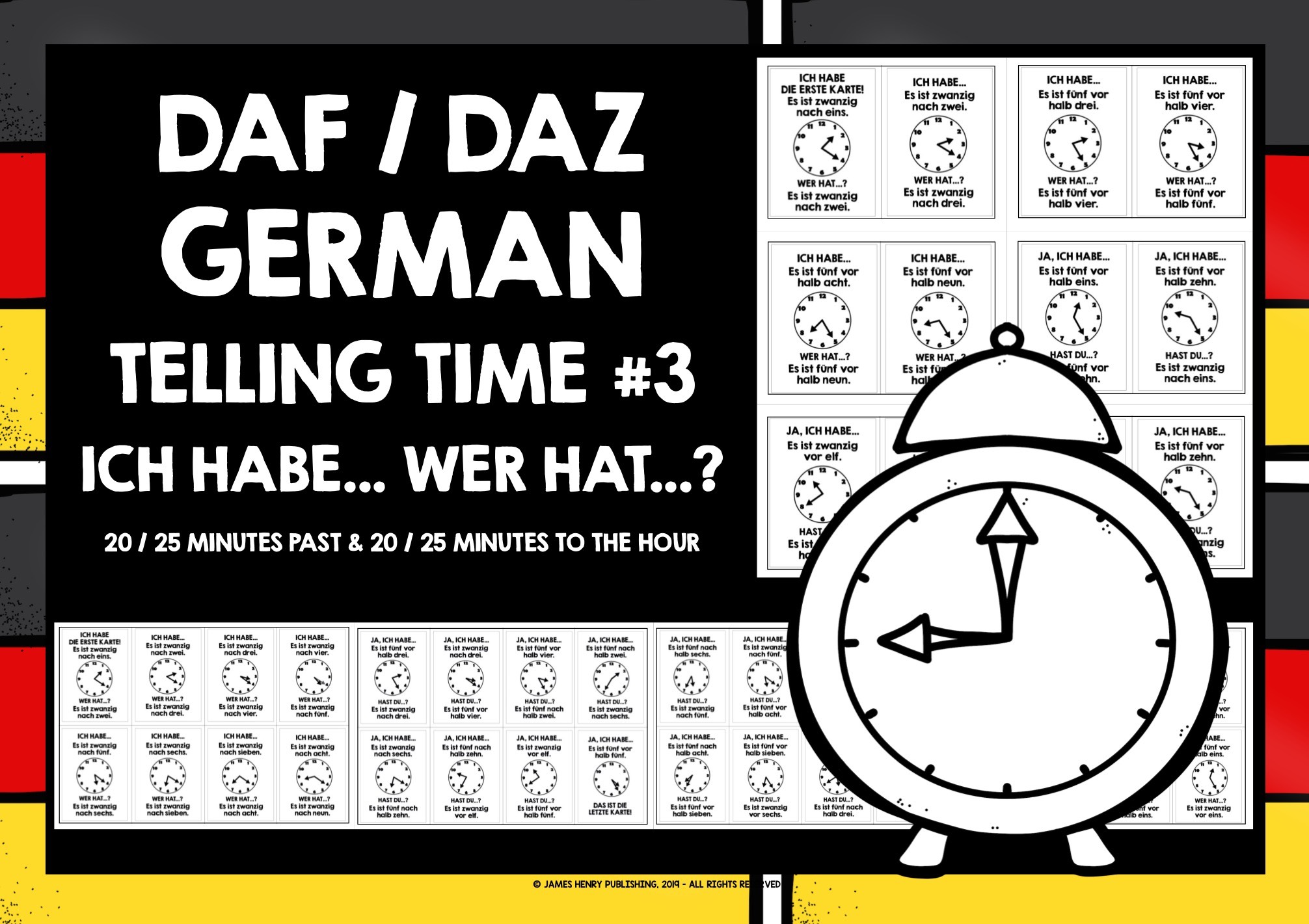 GERMAN TELLING THE TIME I HAVE, WHO HAS? #3 | Teaching Resources
