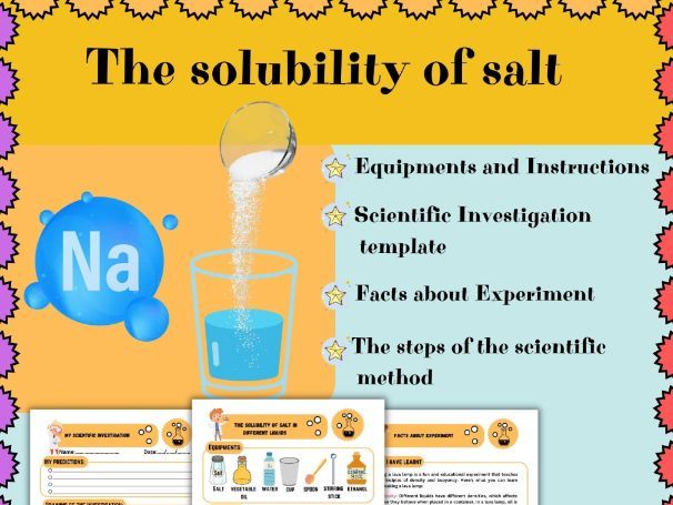 The solubility of salt in different liquids Experiment : STEM ...