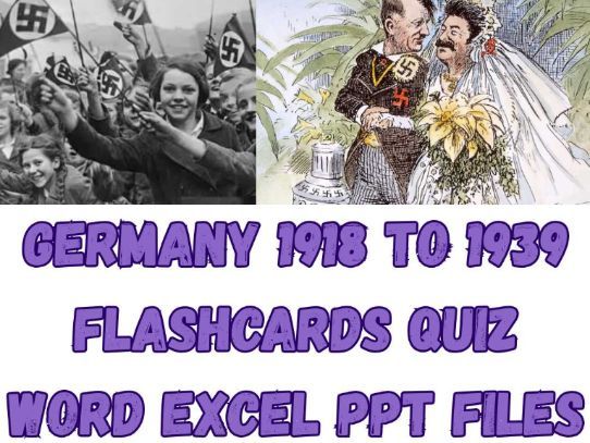 Flashcards for GCSE History - Germany 1918 to 1939 | Teaching Resources