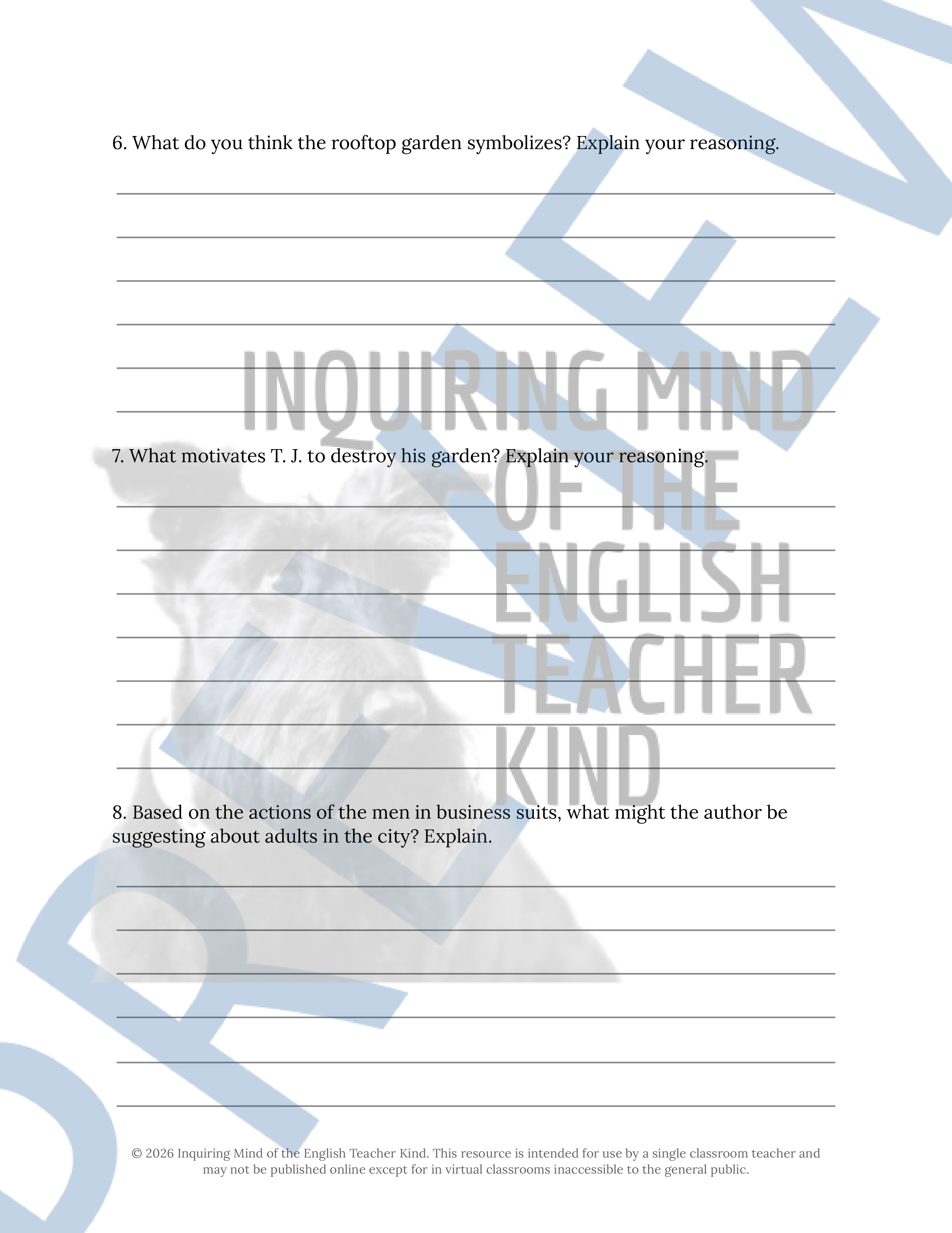 "Antaeus" by Borden Deal Close Reading Analysis Worksheet | Adolescent ...