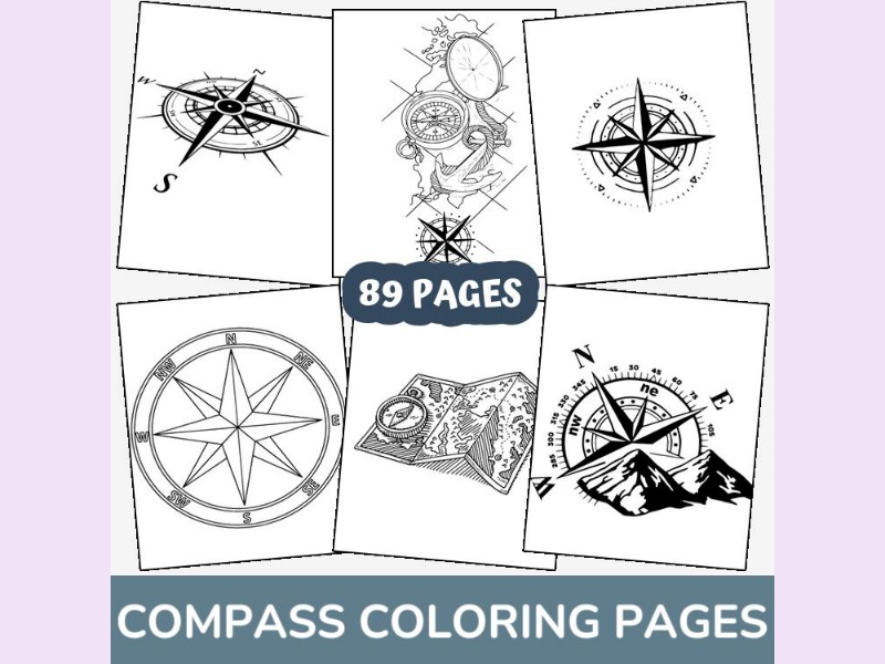 Explore a Whimsical Collection of Compass Coloring Pages PDF | Teaching ...