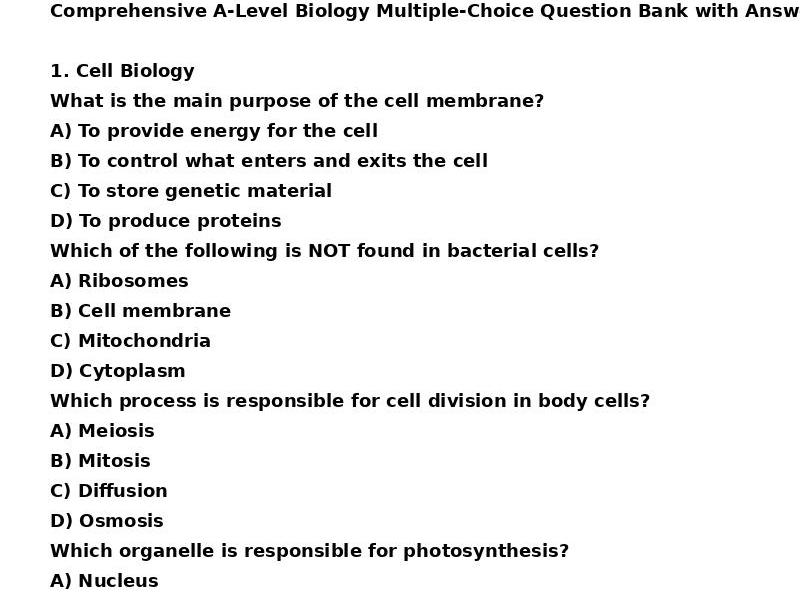 Multi-choice questions AQA Biology GCSE Trilogy | Teaching Resources