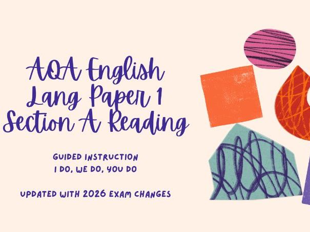 AQA English Language Paper 1 Section A Reading - TRY before you BUY ...