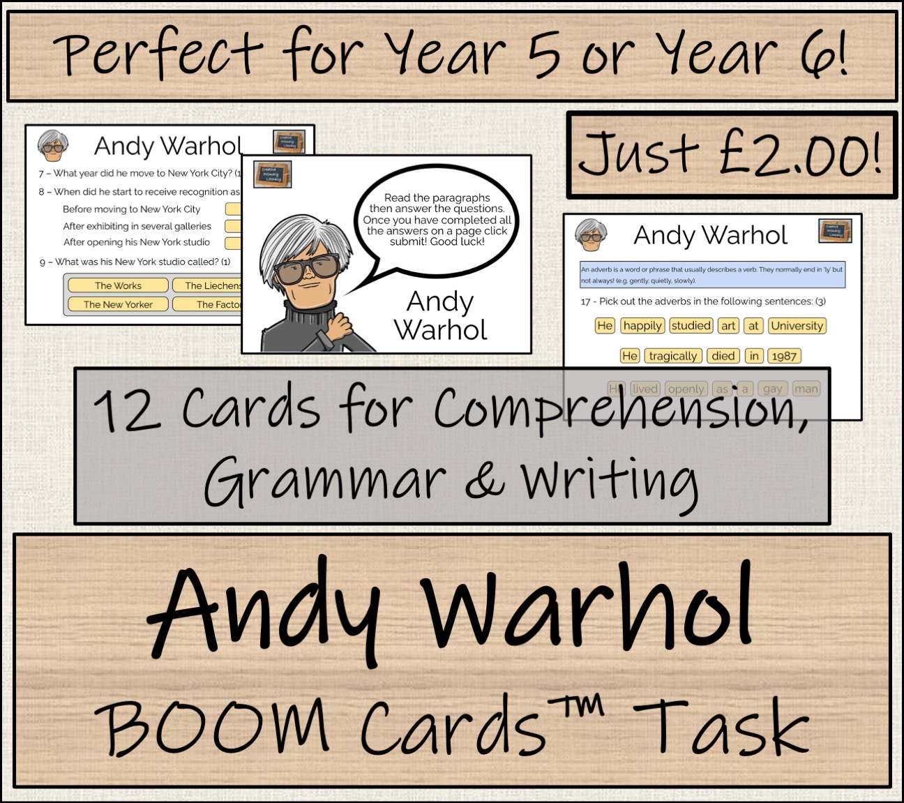 Andy Warhol - UKS2 BOOM Cards™ Comprehension Activity Bundle | Teaching ...