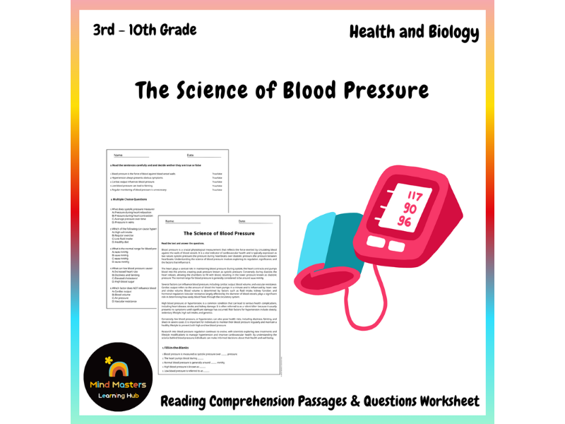 The Science of Blood Pressure Reading Comprehension Passages ...