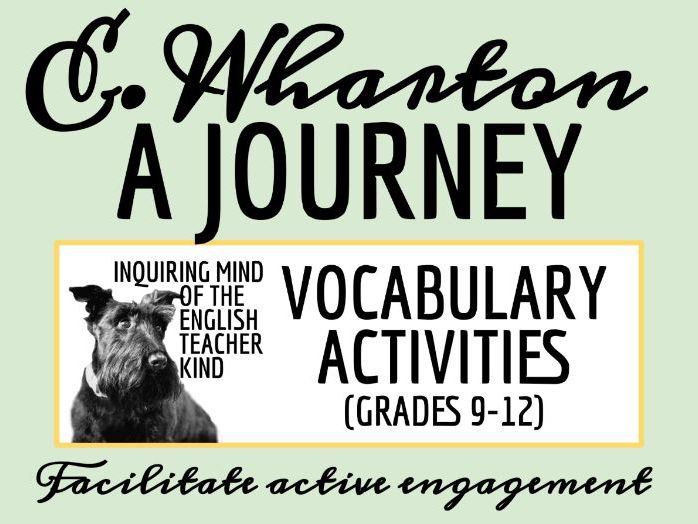 "A Journey" by Edith Wharton Vocabulary Games and Activities | Teaching ...