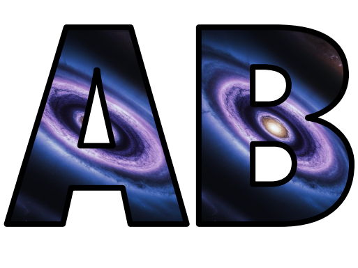 Orbits Space Planet Black Hole Science Physics Lettering Set Display ...