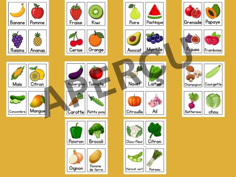French Fruits and Vegetables - French Vocabulary | Teaching Resources