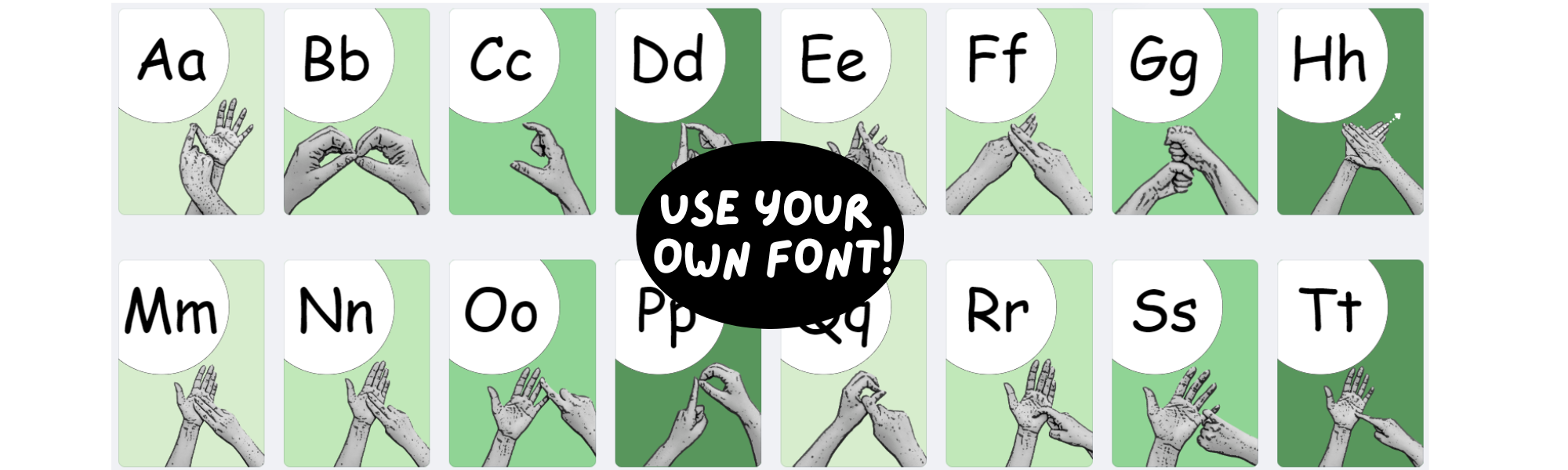 EDITABLE Alphabet Posters - British Sign Language (BSL) - Green ...