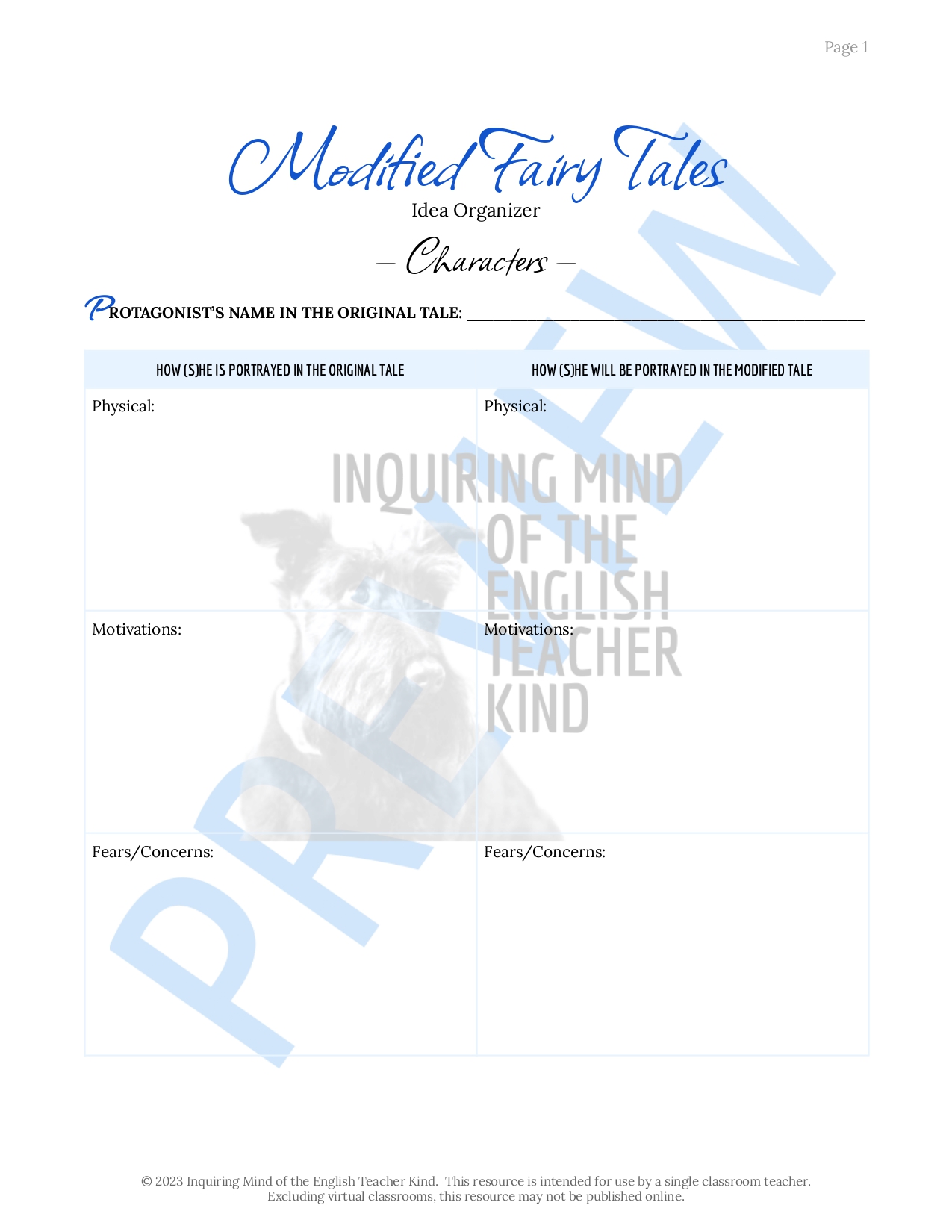 Creative Writing Unit Plan for Modified and Modern Fairy Tales ...