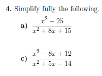 Expanding, factorising and simplifying algebraic expressions worksheet ...