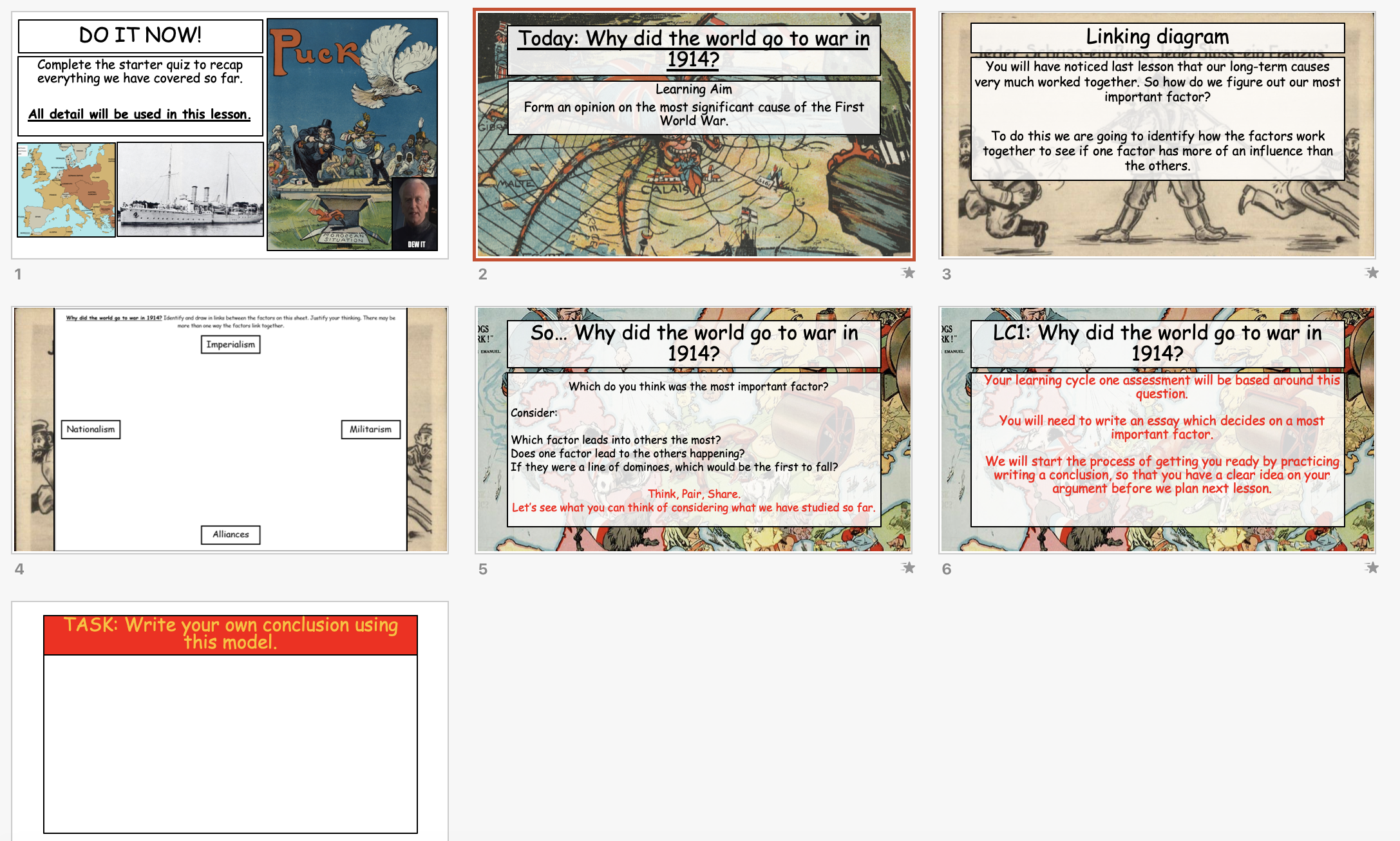 KS3 WW1 causes - 5. Why did the world go to war in 1914? | Teaching ...