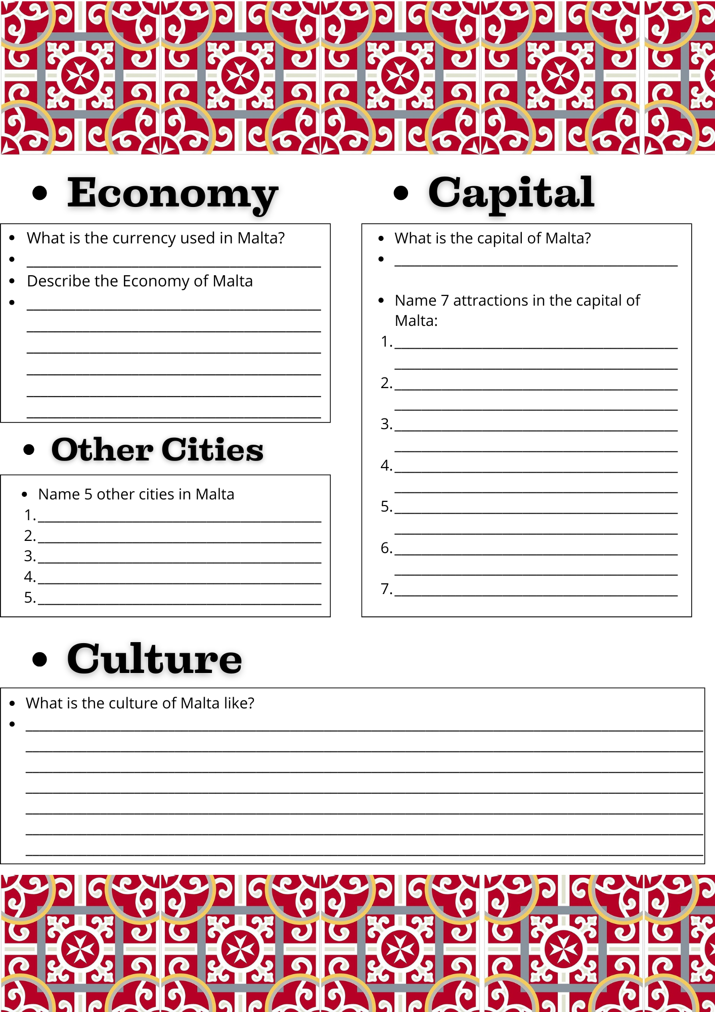 Country Study Research Project - Malta - Social Studies Report ...