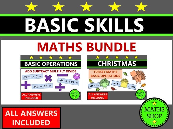 Maths Basic Skills Addition Subtraction Multiplication Division 