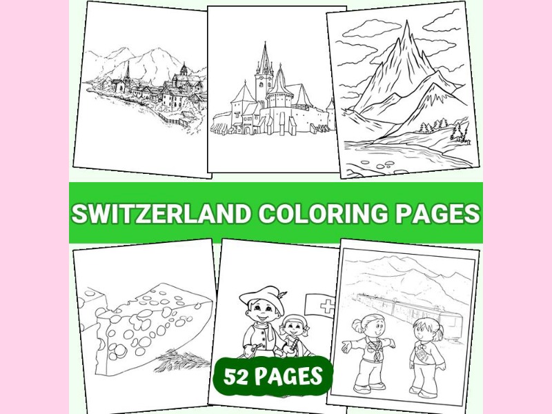 Explore Switzerland: 10 Unique Coloring Pages for All Ages | Teaching ...