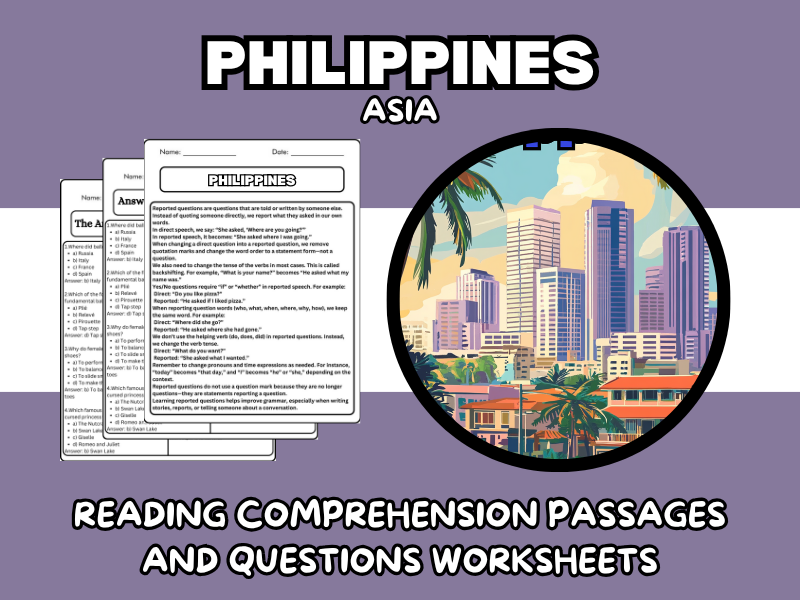 Philippines - Asia Reading Comprehension Passages & Questions ...