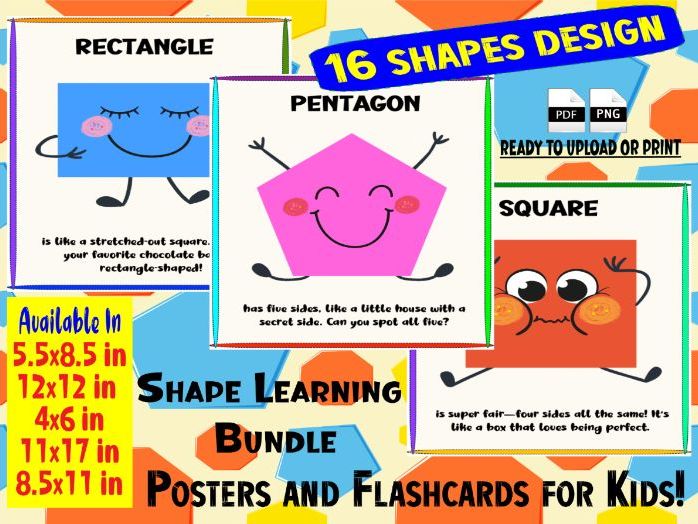 Shape Bundle Flashcards and Posters for Kids | Teaching Resources