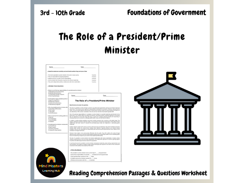 The Role of a President/Prime Minister Reading Comprehension Passages ...