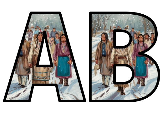 Native Americans Snow Winter Lettering Set Display Title Letters ...