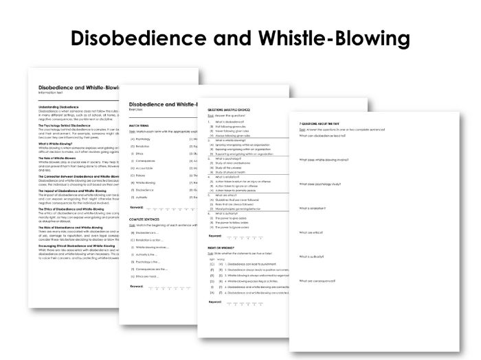 Disobedience and Whistle-Blowing | Teaching Resources