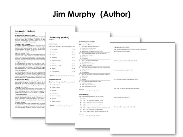 Jim Murphy (Author) | Teaching Resources