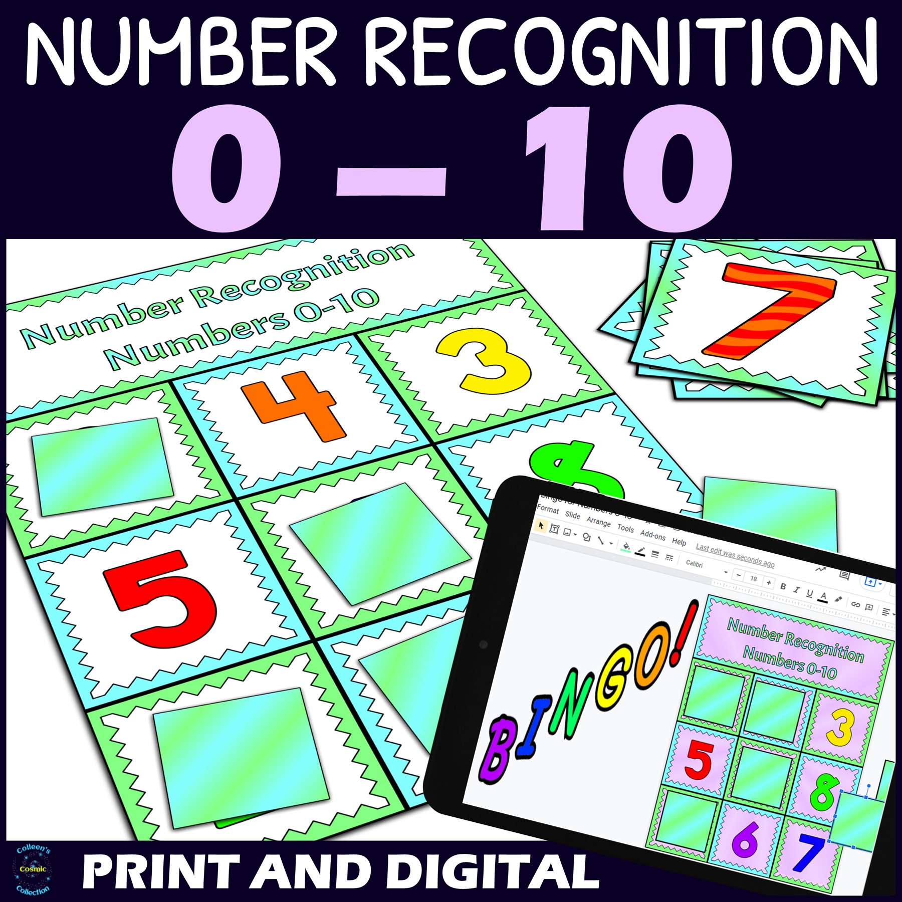 Number Recognition 0-10 Activity - Bingo Game - Printable and Digital ...