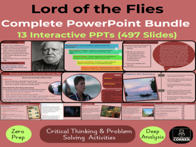 Lord of the Flies Complete PowerPoint Unit Bundle (13 PPTs) Summary ...