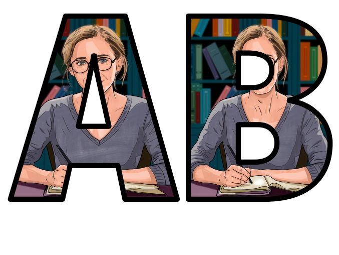 Famous Person JK Rowling Harry Potter Writer Lettering Set Display ...