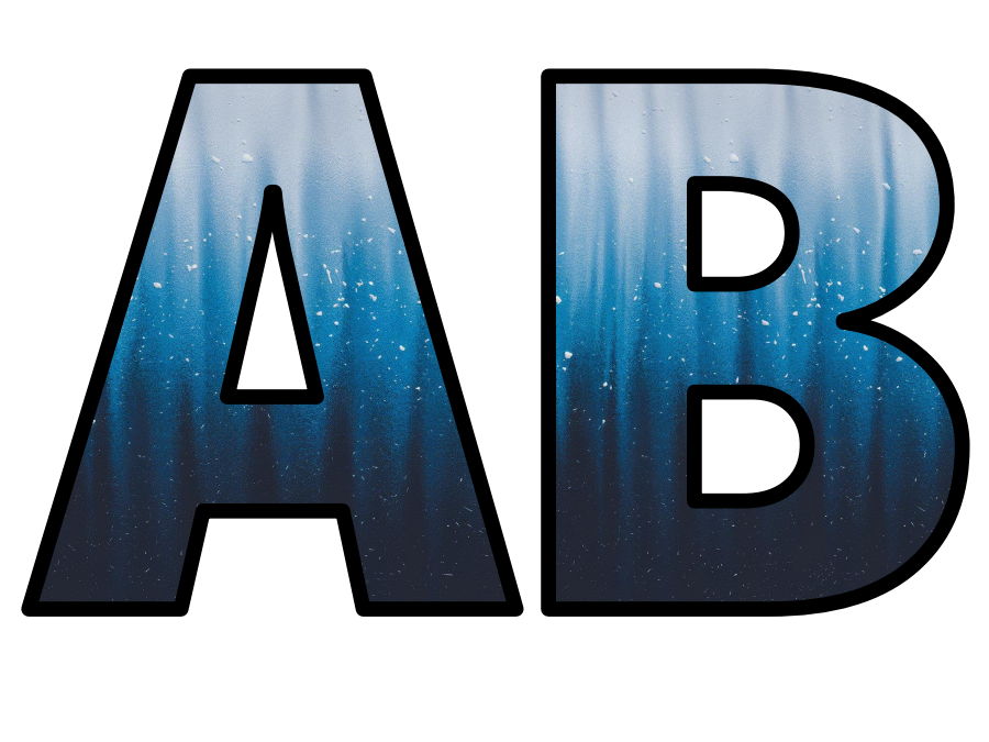 Blue Ocean Sea Wallpaper Lettering Set Display Title Letters Numbers ...