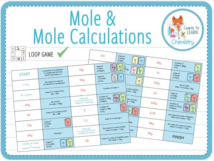 IGCSE Chemistry: Mole and Mole Calculations - Loop Game (KS3/4 ...