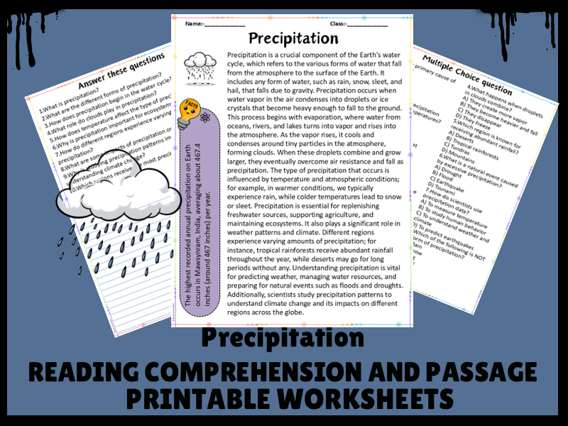 Understanding Precipitation: Engaging Reading Passage with Thought ...