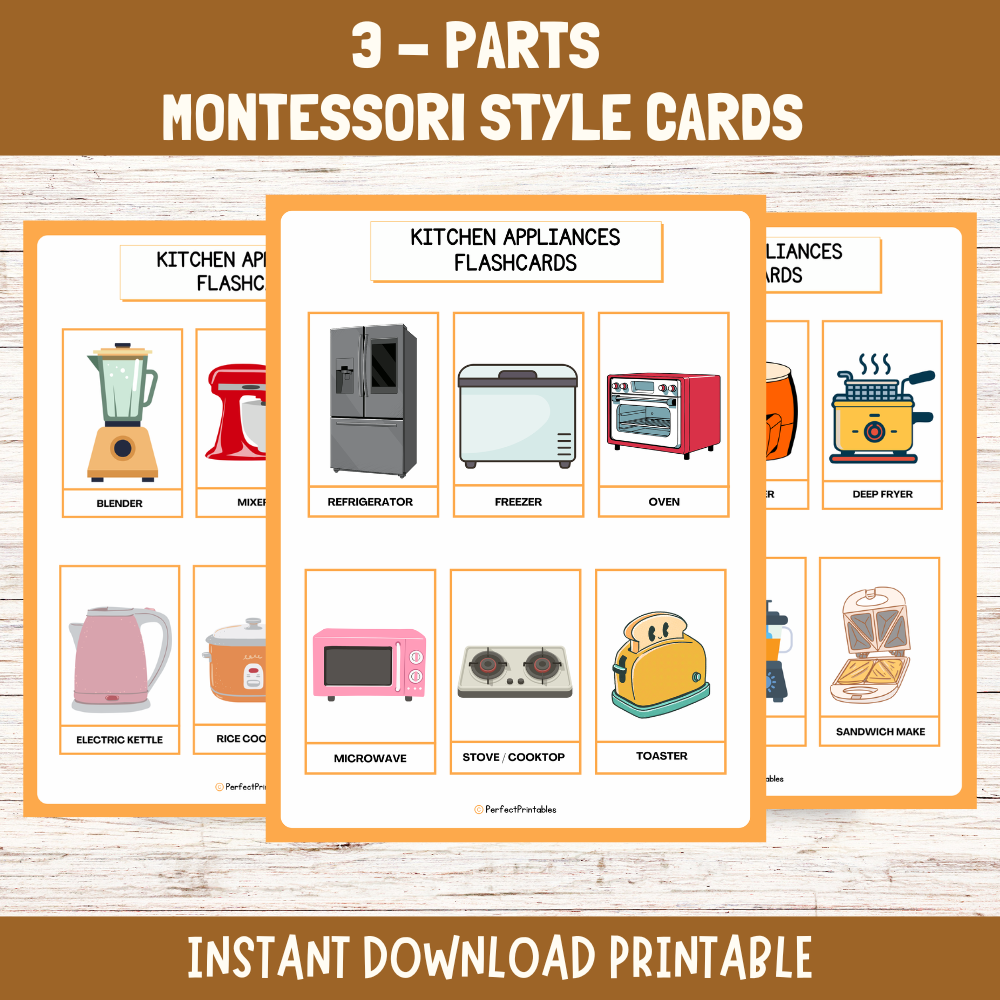 Kitchen Appliances Vocabulary Flashcards, Household Utensils Tools ...